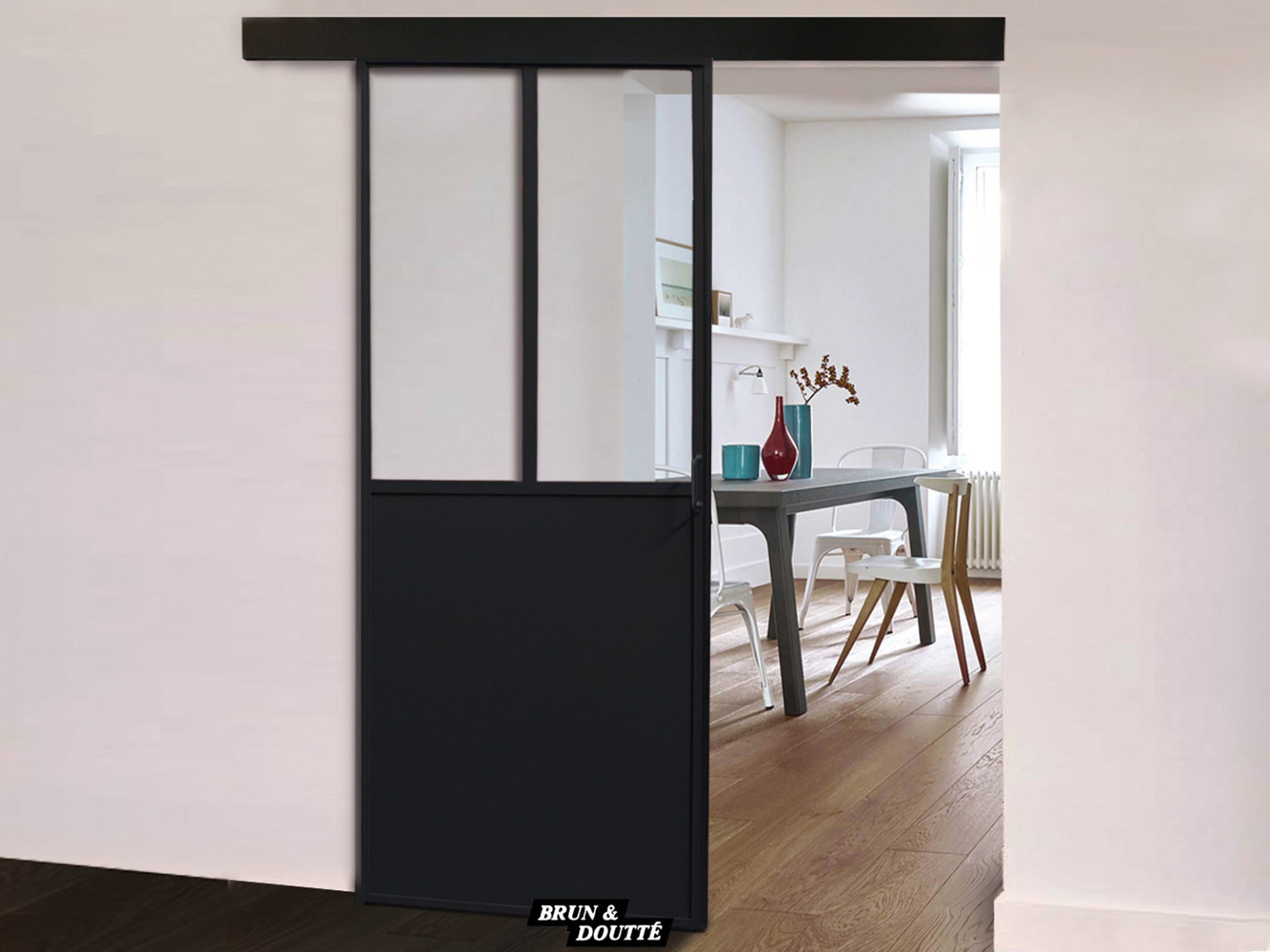 PORTE VERRIÈRE D'ATELIER BATTANTE acier - Brun & Doutté